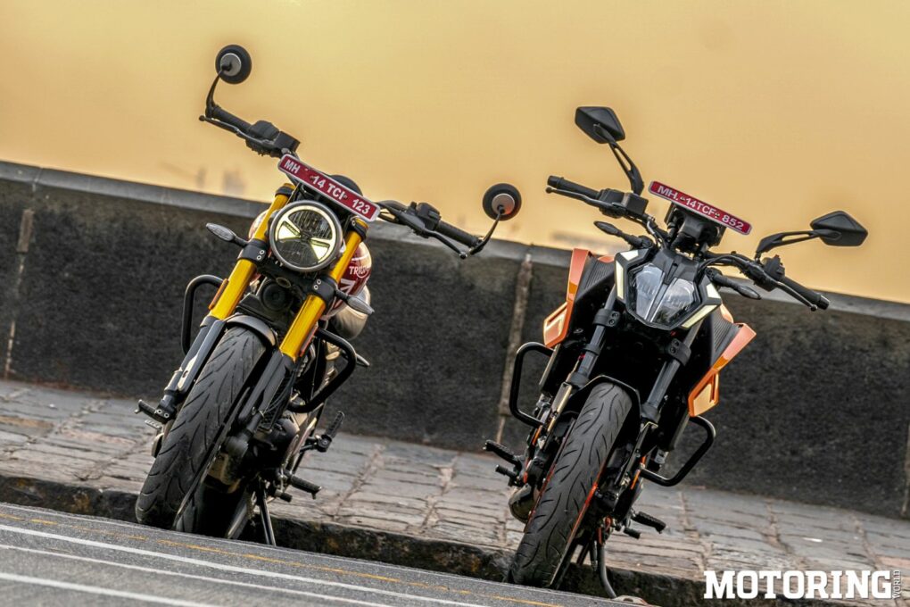 KTM 390 Duke vs Triumph Speed 400 — CD Players! - Motoring World